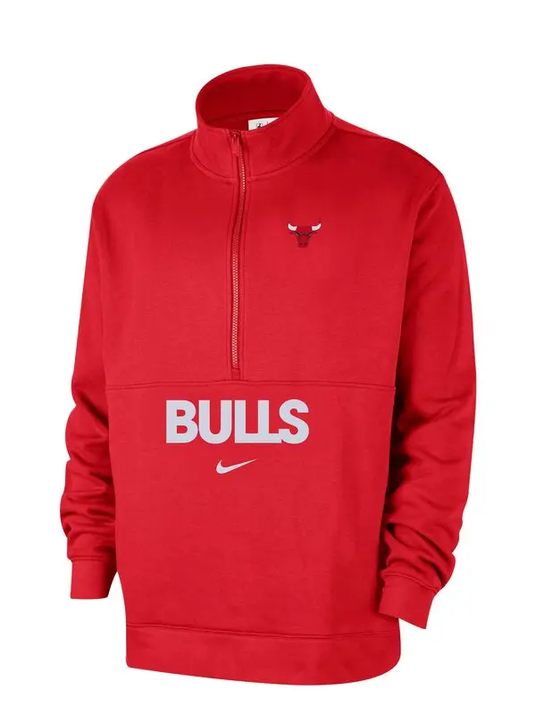 Nike Chicago Bulls Club Courtside Nba 1/2-zip Top - Red