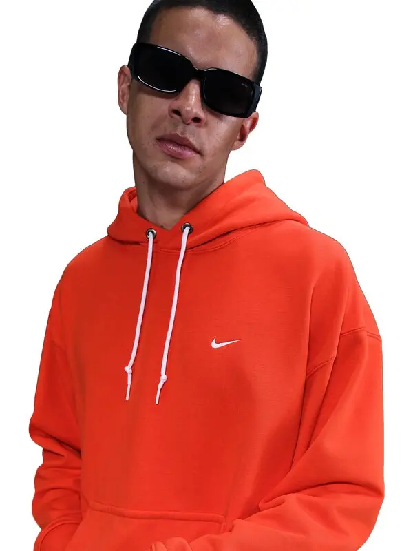 Nike Solo Swoosh French Terry Pullover Hoodie - Red