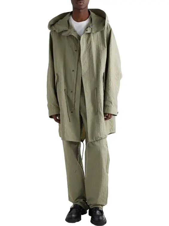 Givenchy Monogram Embossed Fishtail Parka With Removable Hood - Almond Green
