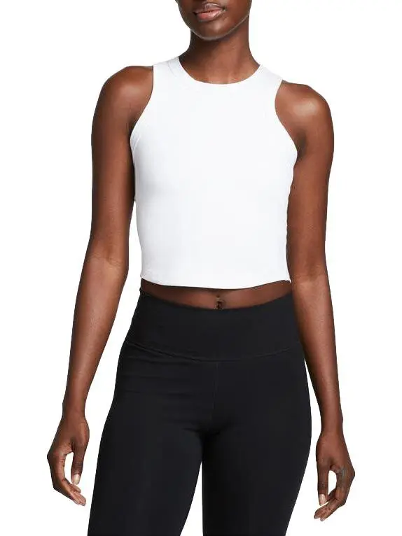Nike Fitted Dri-fit Cropped Tank Top - White/ Black