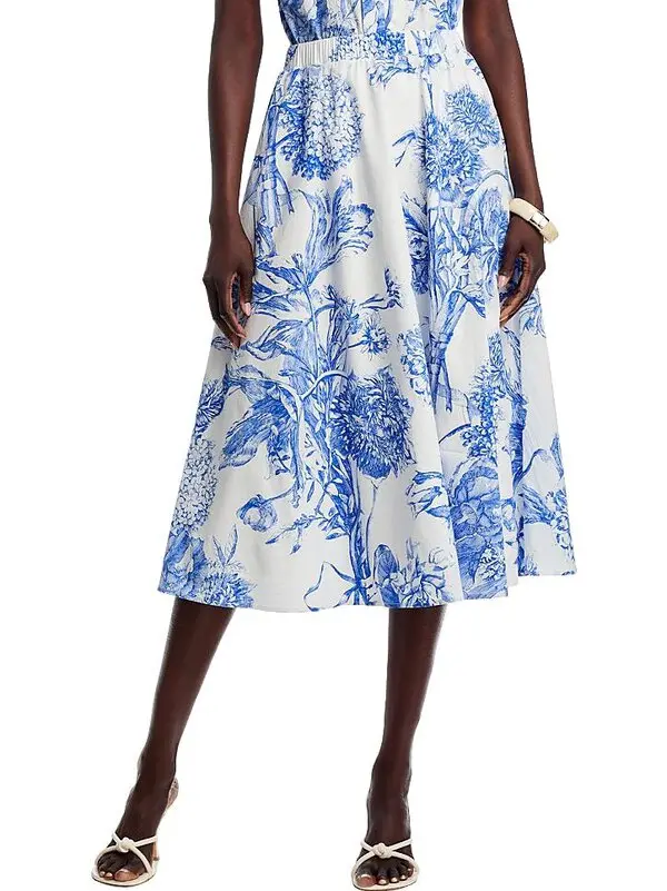 T Tahari Printed Skirt - Etheral Spring Garden