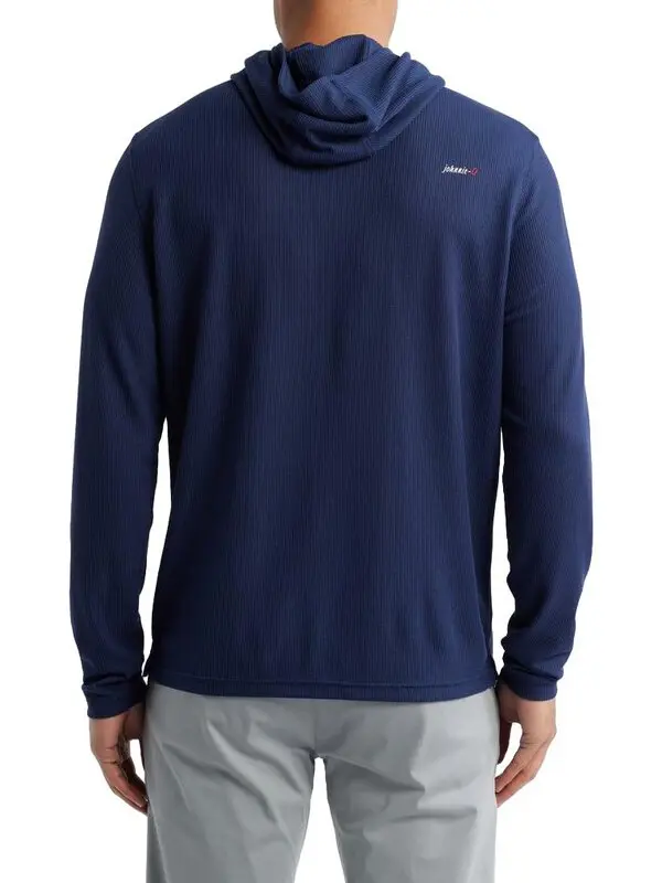 Johnnie-o Brinson Waffle Pullover Hoodie - Navy