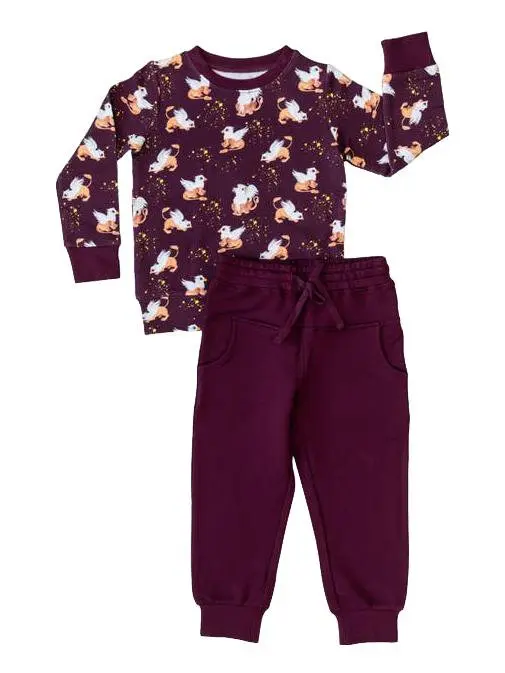 LAREE + CO Griffin Luxe Jogger Set - Burgundy