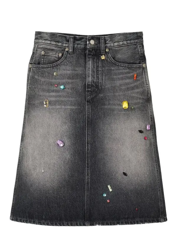 Marc Jacobs Denim Midi Skirt - Black