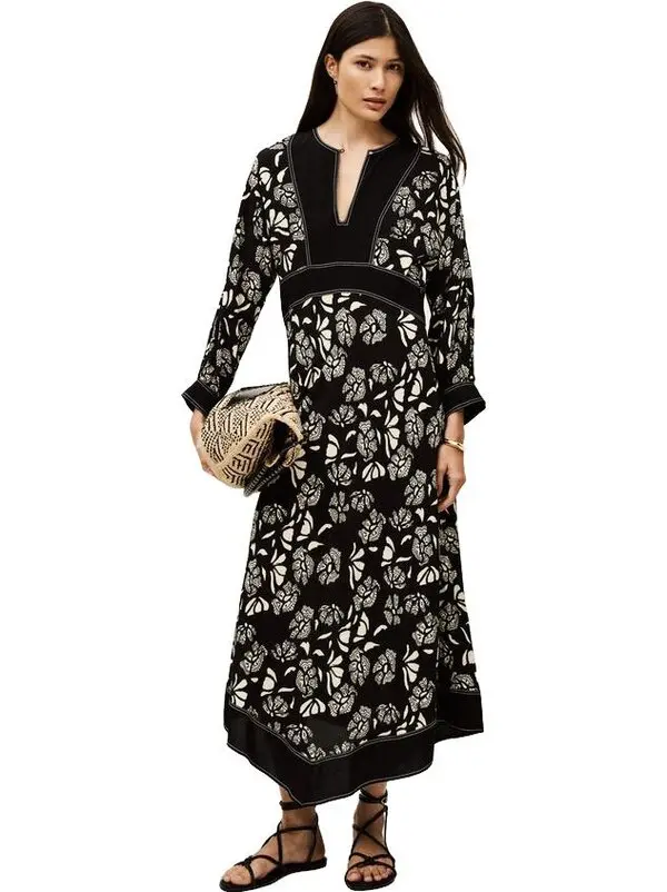 Ba&sh Aude 3/4 Sleeve Maxi Dress - Black