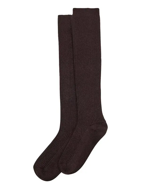 LISA YANG Zeraphine Cashmere Knee-high Socks - Dark Oak