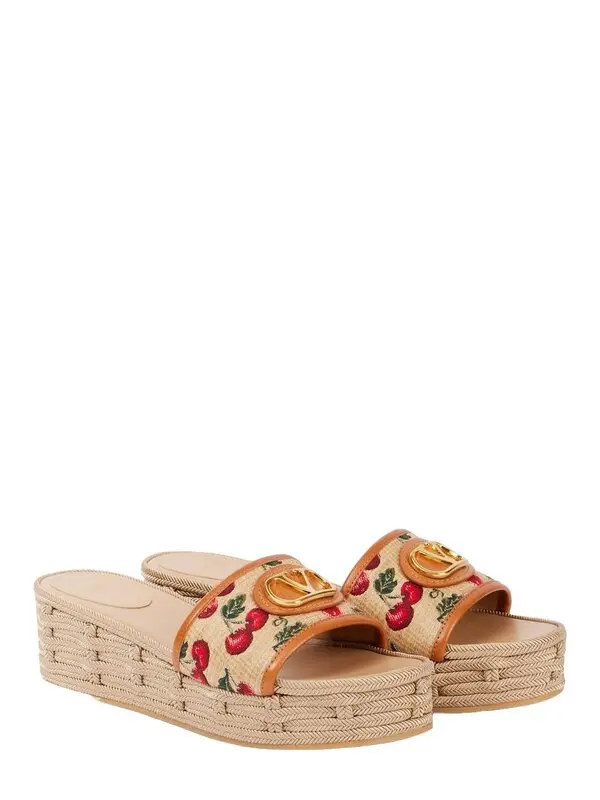 Valentino Garavani Vlogo Cherryfic Platform Slides - Multicoloured