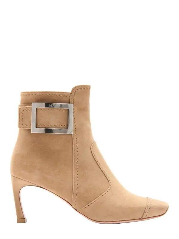 ROGER VIVIER Trompette Suede Ankle Boots - Brown