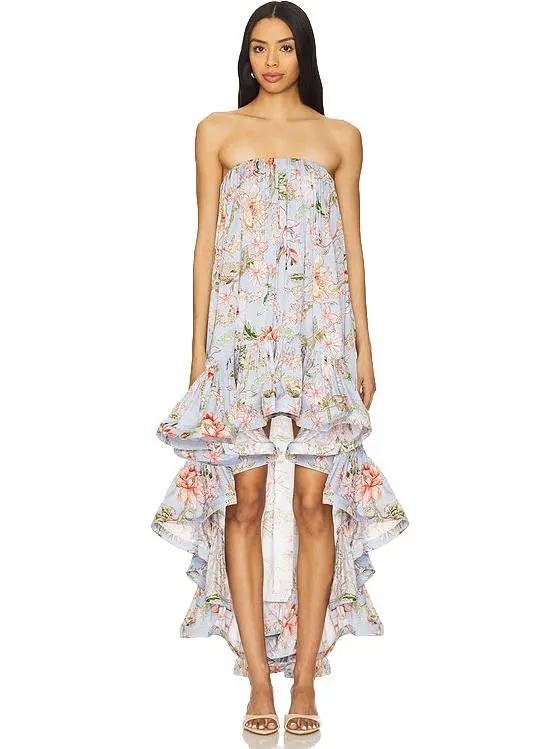 Hemant & Nandita X High-low Long Dress - Sky Blue