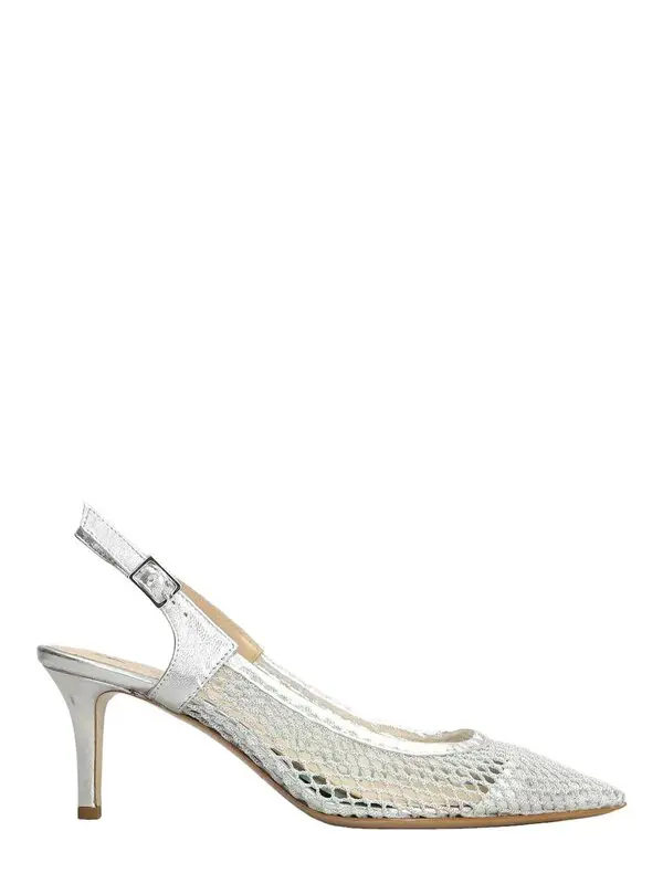 FABIO RUSCONI 70mm Mesh Pumps - Silver