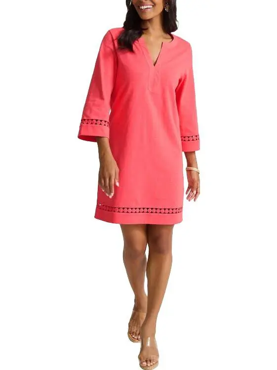 Tommy Bahama Sunset Harbor Long Sleeve Shift Dress - Melon Berry