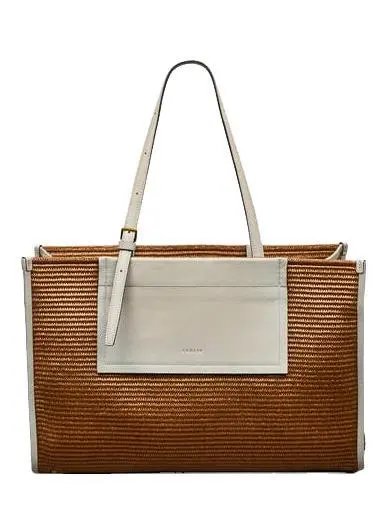 RADLEY The Burlington Raffia Tote Bag - Saddle