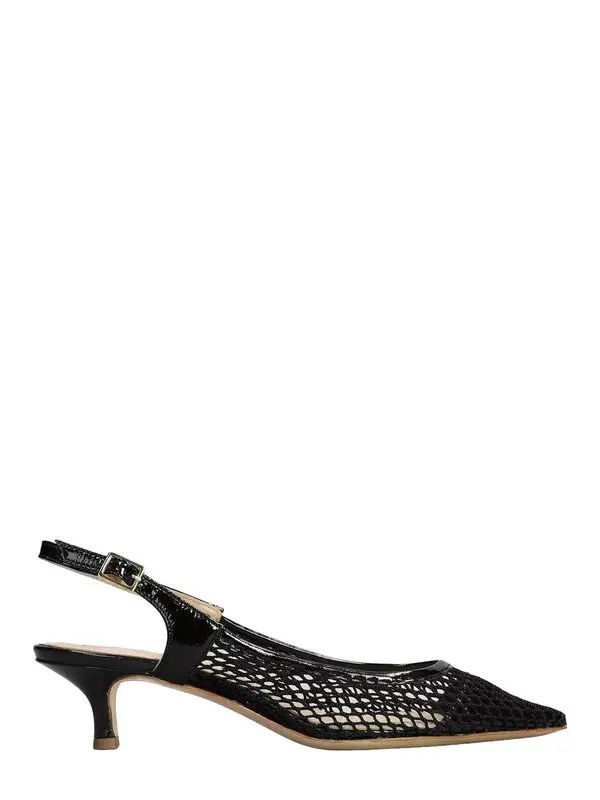 FABIO RUSCONI 50mm Mesh Slingback Pumps - Black
