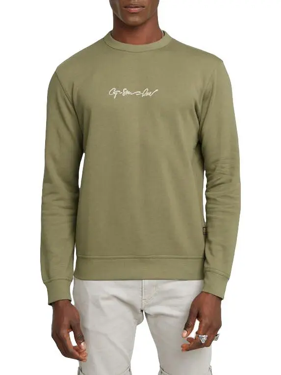 G-star Raw G-script Logo Graphic Sweatshirt - Ensis Green