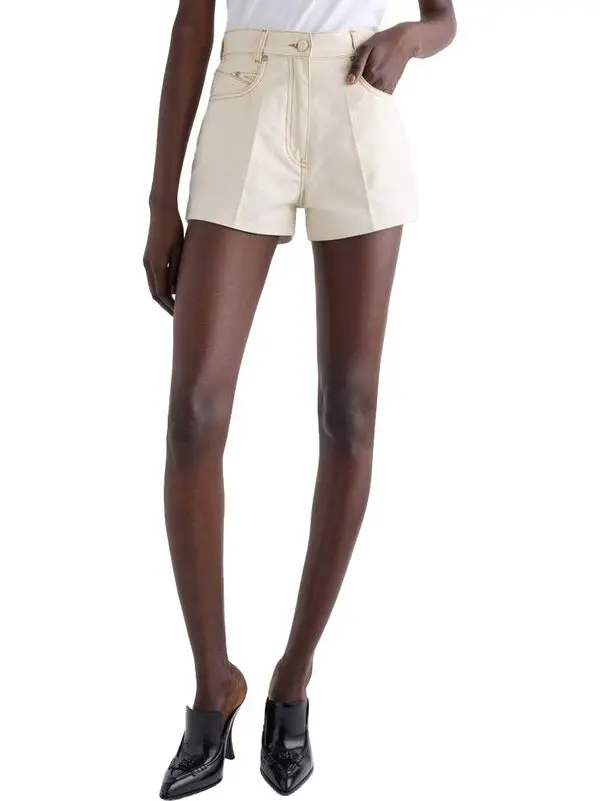 Givenchy Embroidered Pocket Denim Shorts - Ecru