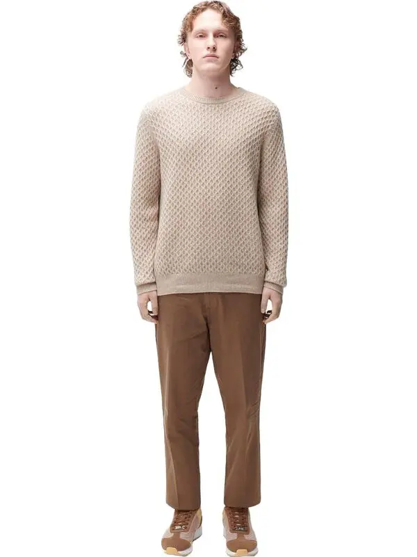 GOBI MONGOLIAN CASHMERE Cable Knit Sweater - Warm Grey