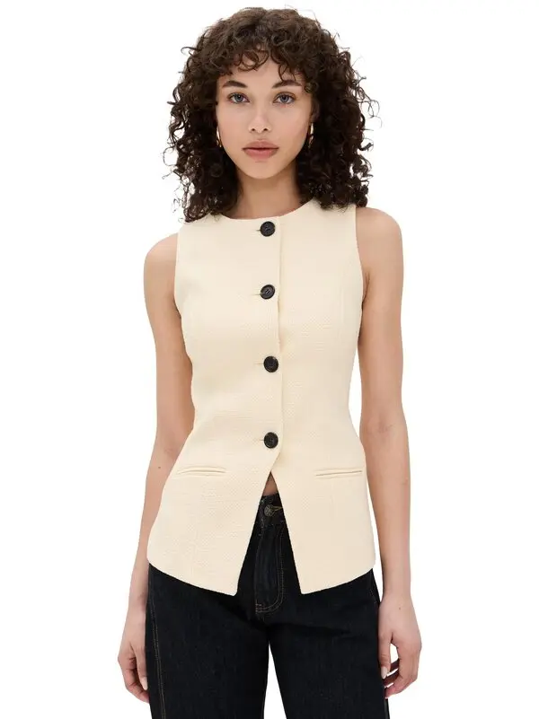 ALIGNE Leo Boucle Waistcoat - Yellow