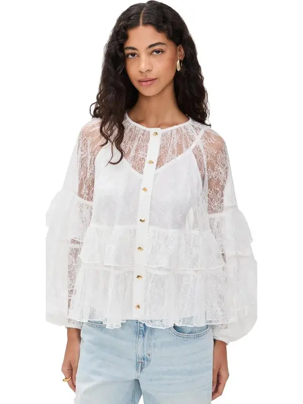 Aje Primrose Blouse - Ivory