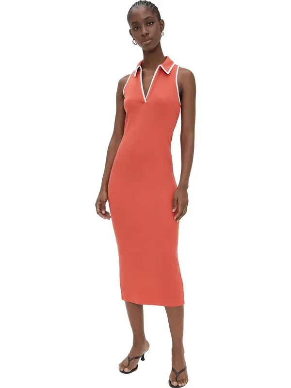 Veronica Beard Darien Midi Dress - Persimmon