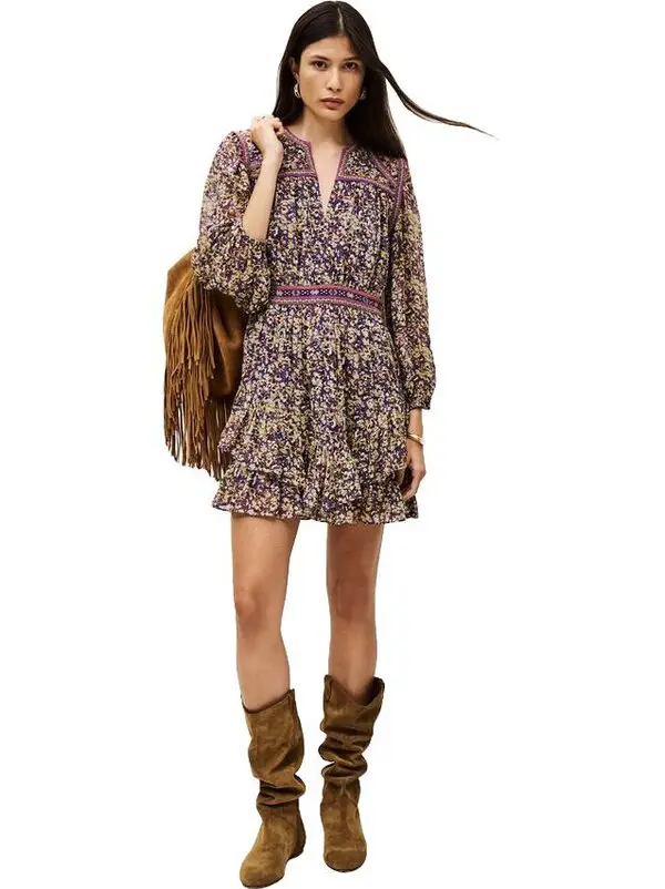 Ba&sh Loly Long-sleeved Mini Dress - Purple