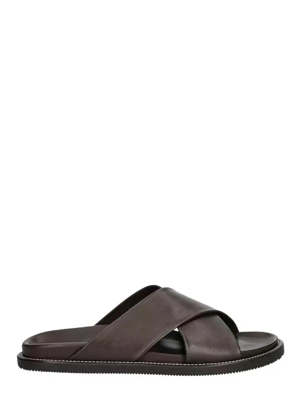 Paul & Shark Leather Slides - Brown