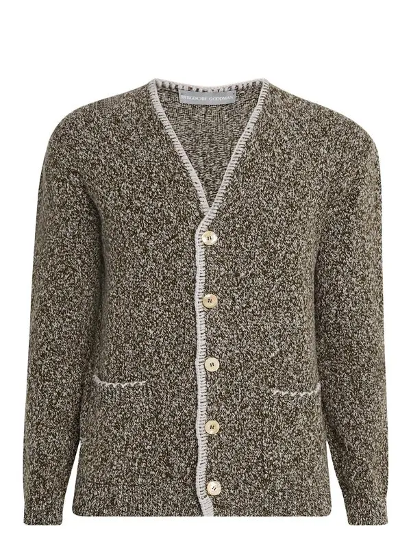 Bergdorf Goodman Cashmere And Wool Bouclé Cardigan - Olive