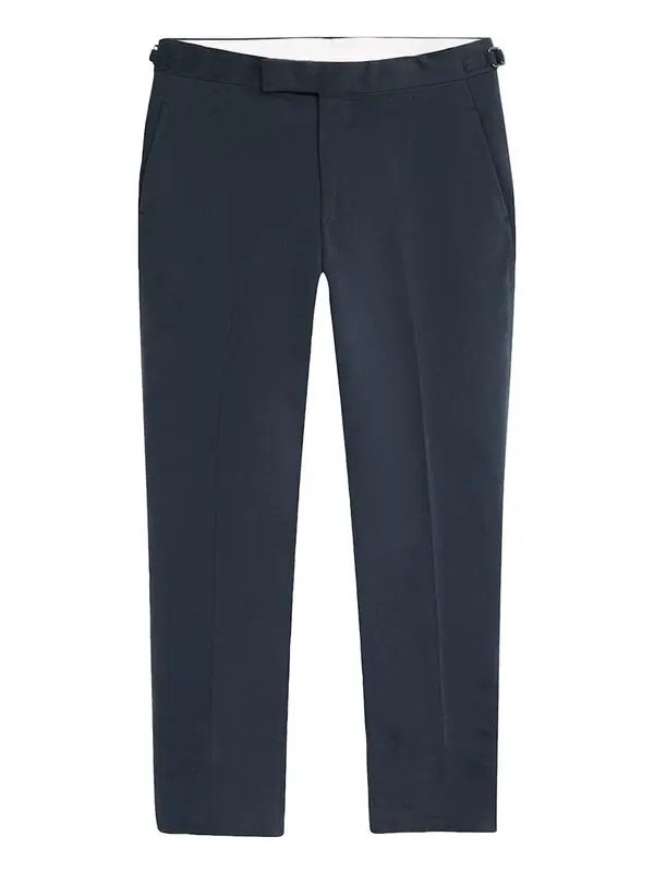 Anderson & Sheppard Cotton Flat-front Trousers - Airforce Blue