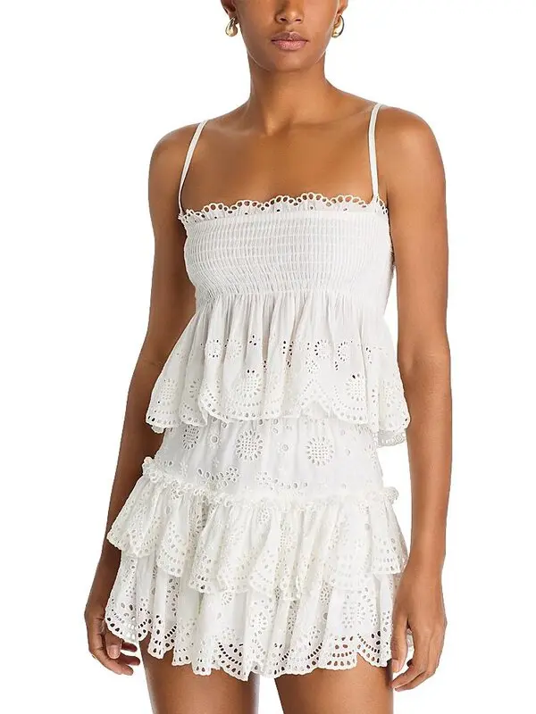 LoveShackFancy Condie Top - Optic White