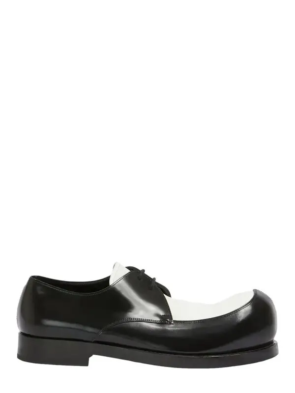 Marni Contrast-panel Lace-up Loafers - Black