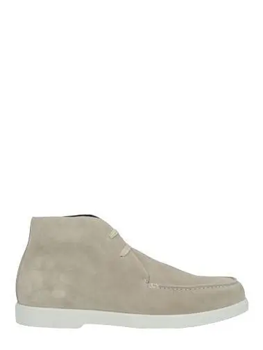 MOORER Light Leather Ankle Boots - Grey