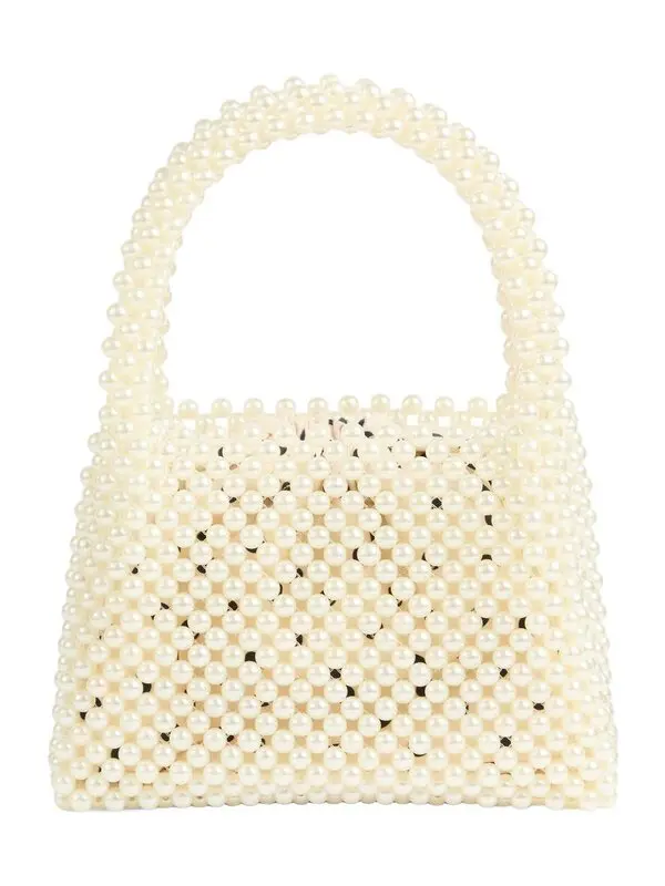LK BENNETT Mini Faux Pearl Tote - Black Dots