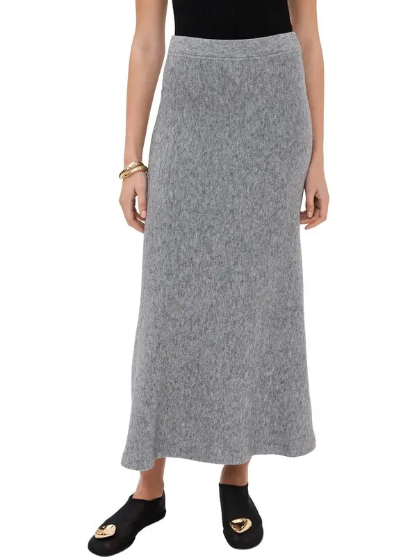 Rosetta Getty Flared Stretch Knit Skirt - Grey