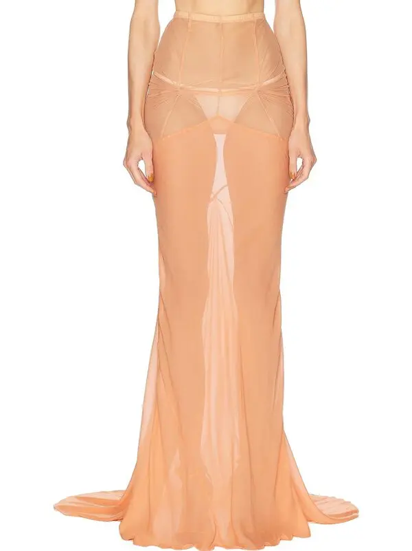 Attico Long Skirt - Peach