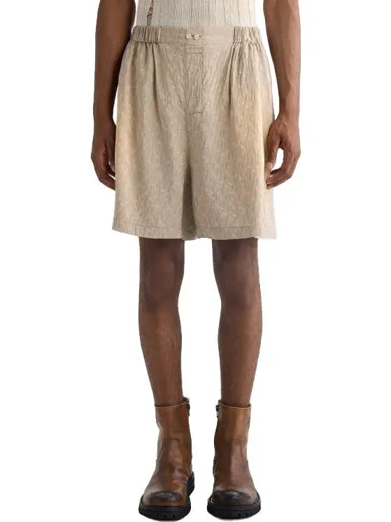 Acne Studios Jacquard Relaxed Wide Leg Shorts - Warm Grey