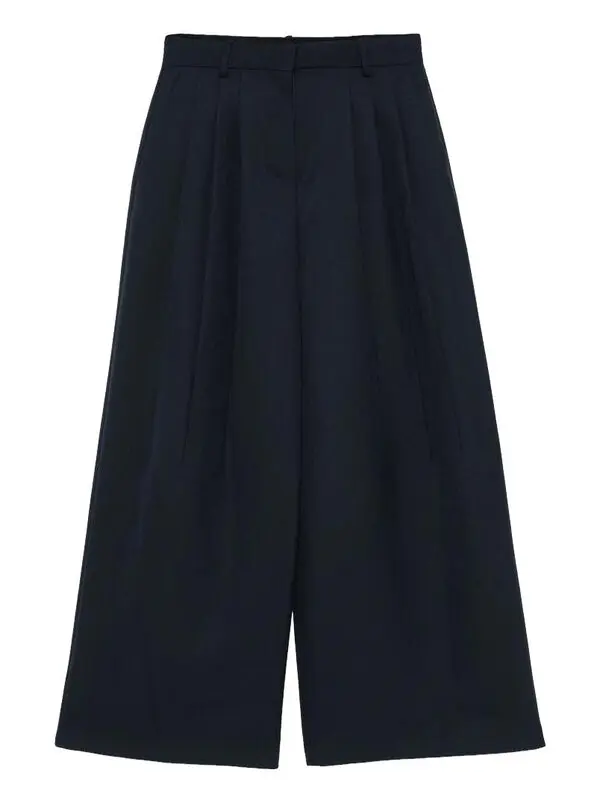 Theory Wide Leg Pleated Pants - Blue