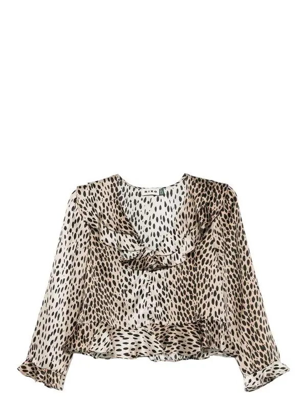 Rixo Animalier Print Silk Top - Mutlicolor