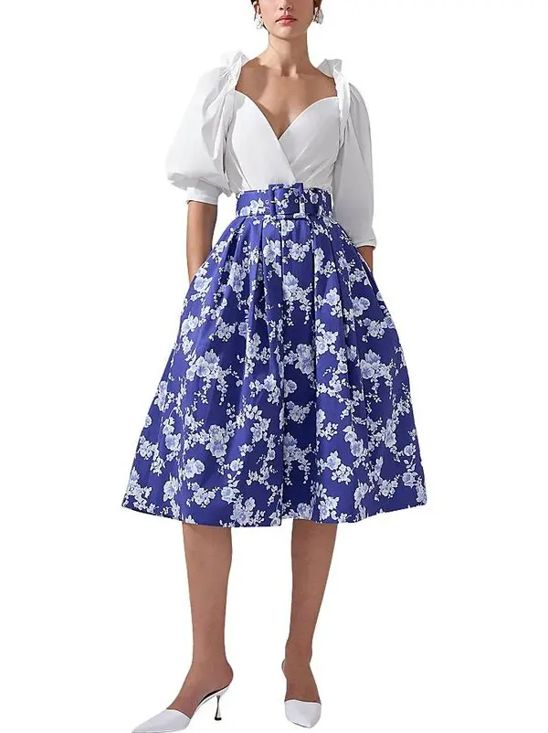 Carolina Herrera Floral Print Midi Skirt - Nautilus Multi