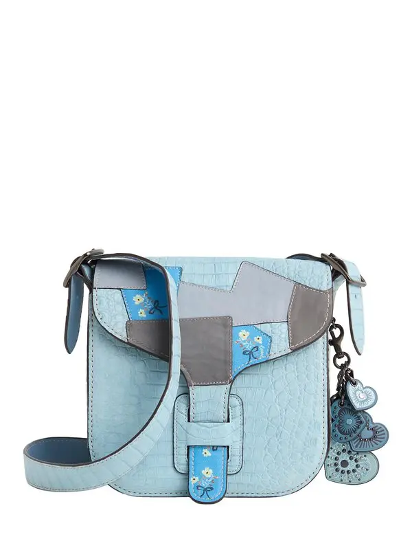 Coach Upcrafted Crocodile Courier Bag - Pewter/cornflower