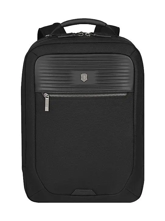 VICTORINOX Leather And Woven Backpack 45cm - Black