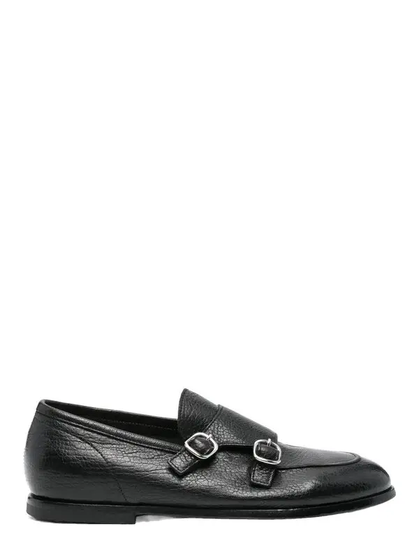 GREEN GEORGE Leather Monk Shoes - Black