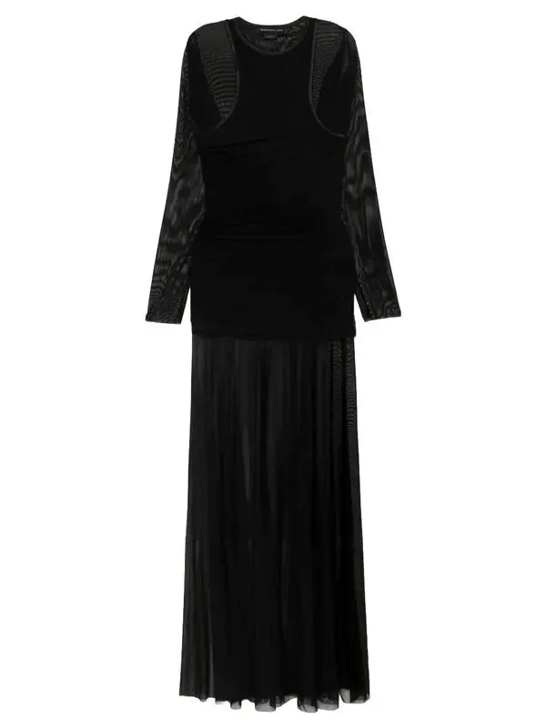 FEDERICO CINA Sheer Layered Maxi Dress - Black