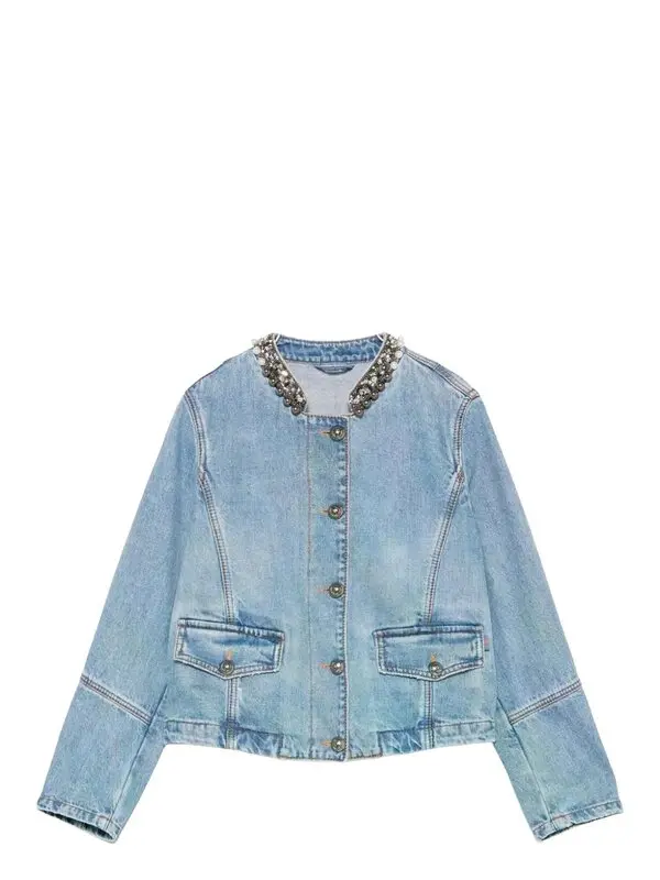 Ermanno Scervino Crystal-embellished Denim Jacket - Blue