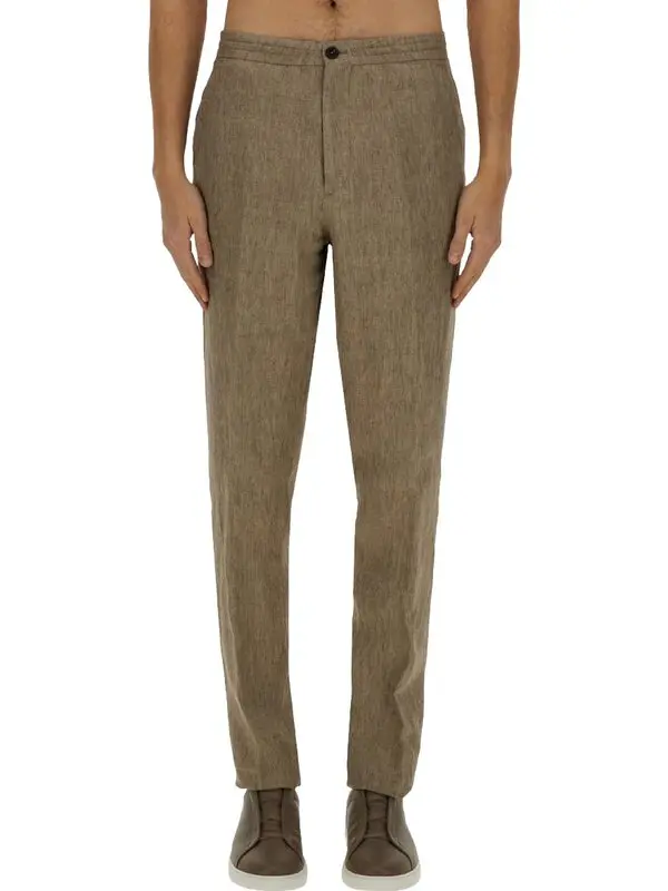 Zegna Linen Jogger Pants - Beige