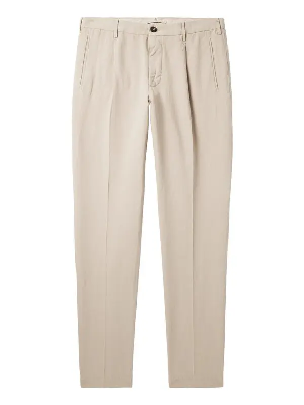 Incotex Venezia 1951 Tapered Pleated Trousers - Neutrals