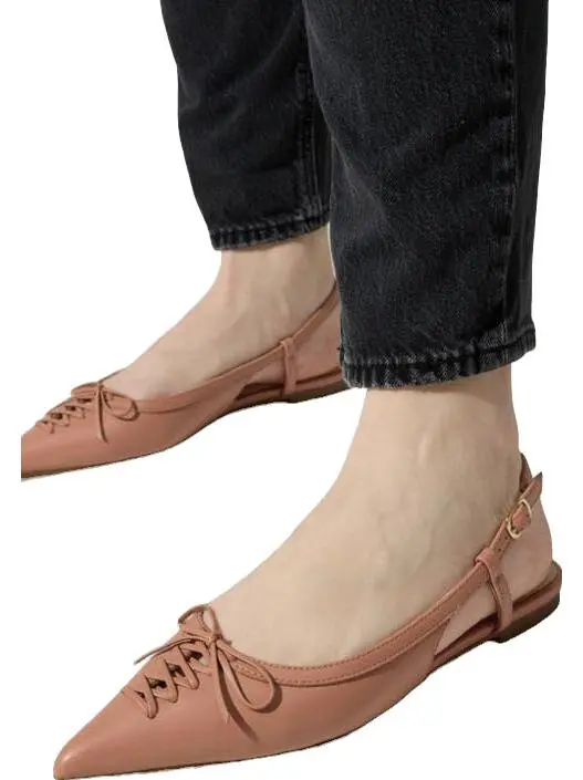 Yosi Samra Vanessa Slingback Pointed Toe Flat - Dusty Rose
