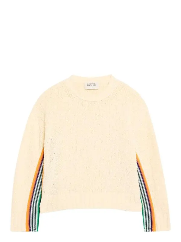 Christopher John Rogers Boucle Knit Crewneck Sweater - Buttermilk