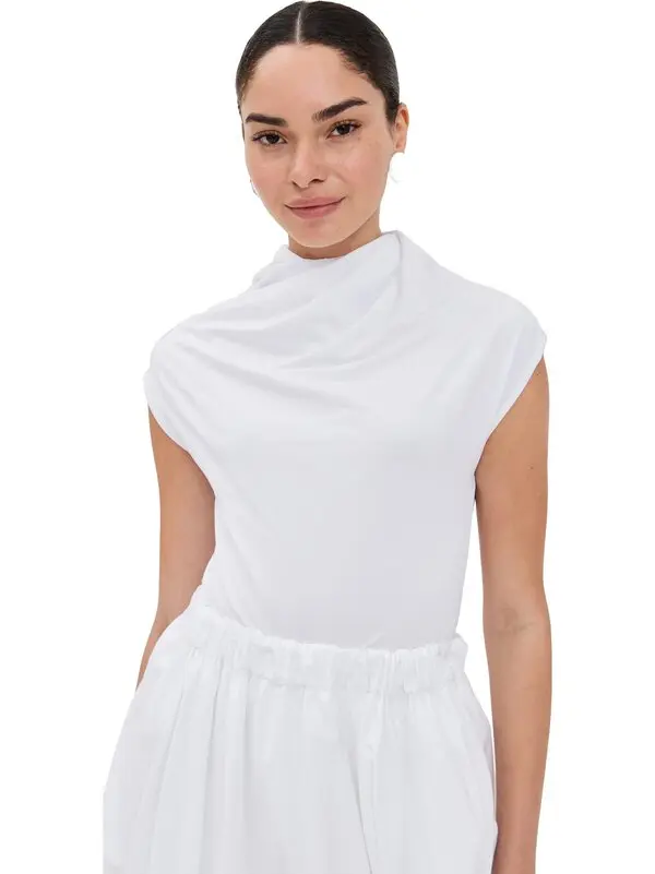Rosetta Getty Twist Neck Top - White