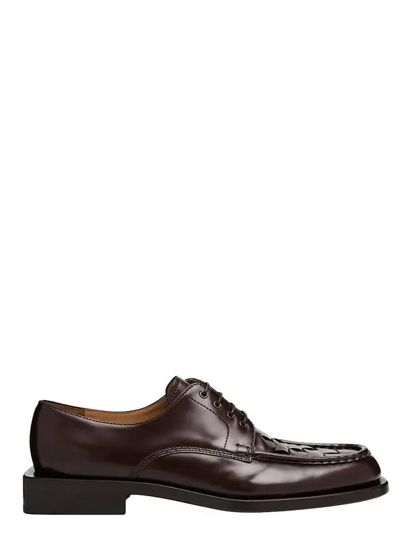 Jacquemus Les Derbies Tressees Leather Derby Shoes - Dark Brown