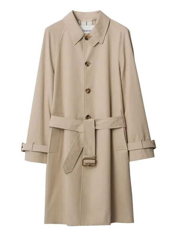 Burberry Long Gabardine Car Coat - Fossil