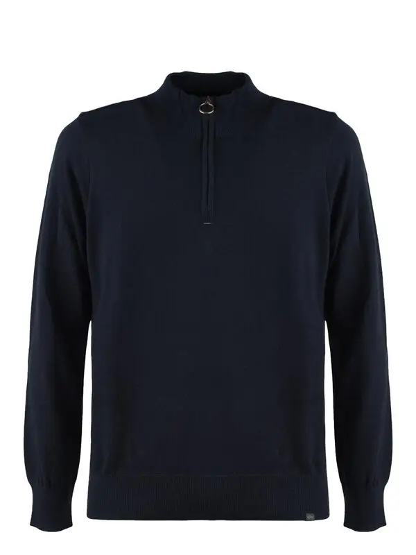 Paul & Shark Cotton Half Zipper Sweater - Blue